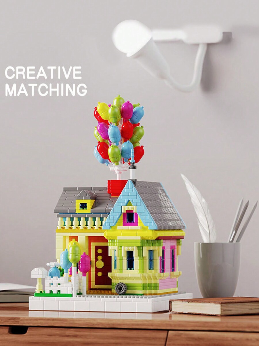 Mini Up Flying House With Balloons Micro Building Blocks Model Set City ...