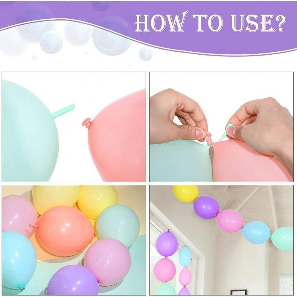 50 Pieces Pastel Link Balloon Garland Kit 10 Inch Macaron Balloons Tail ...