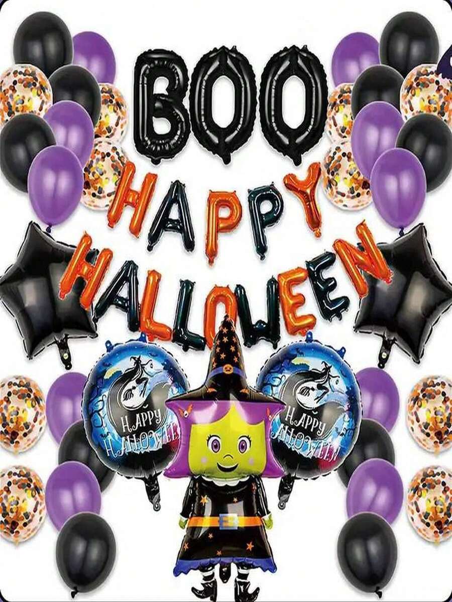 Set 36 Globos Látex Halloween Noche Brujas Fiesta y Decoración set de ...