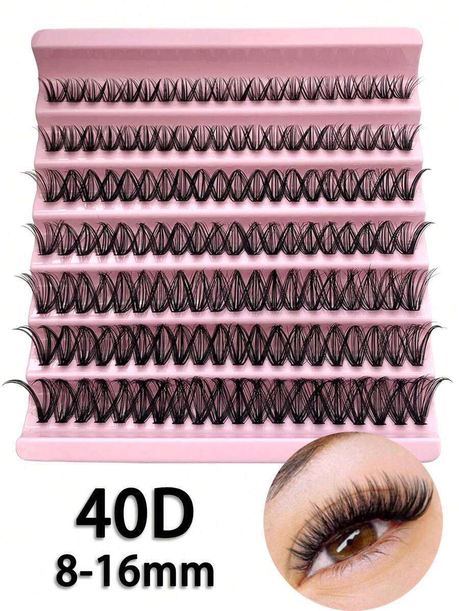 140 Clusters Diy 40d Volume Extensions De Cils Longueurs Mixtes 8-16mm ...