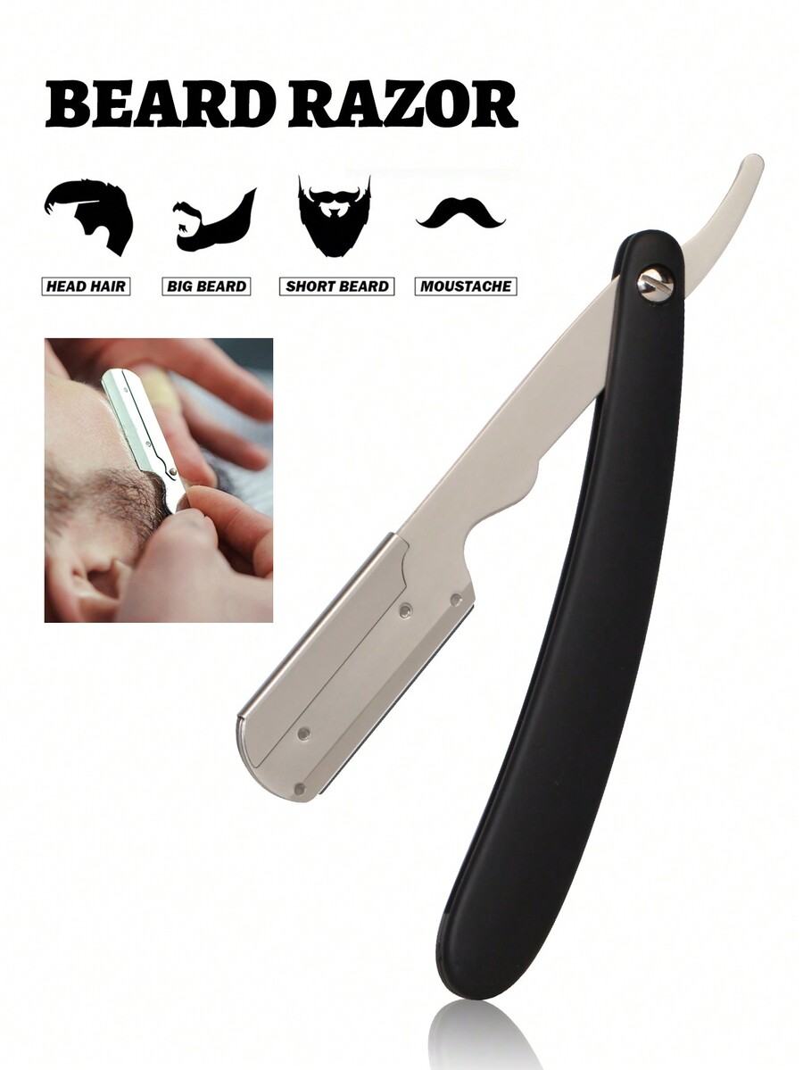A Man's Hand-Operated Razor Plastic Handle Foldaway Trimmer Shaver ...