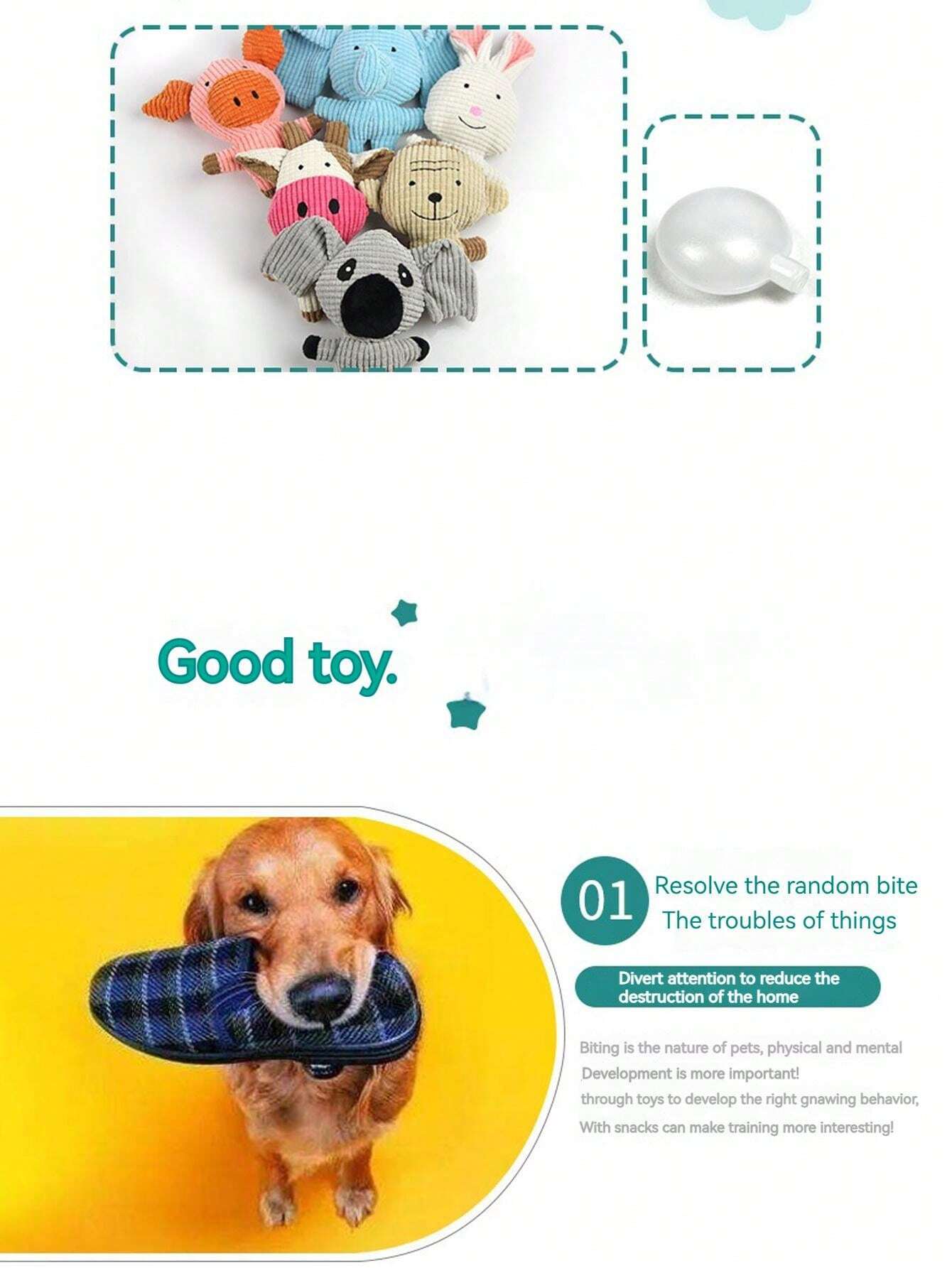 1 Cat Toy Dog Toy That Makes A BB Sound, Durable For Chewing, Cleans ...