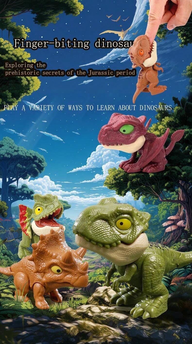 Finger-Biting Dinosaur Children's Toy Triceratops Tyrannosaurus ...