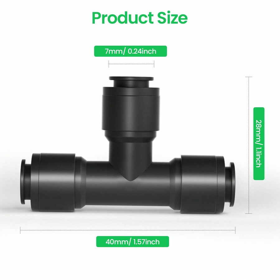12 Packs Quick-Connect 1/4" Drip Irrigation Tee Connectors Leak Free ...