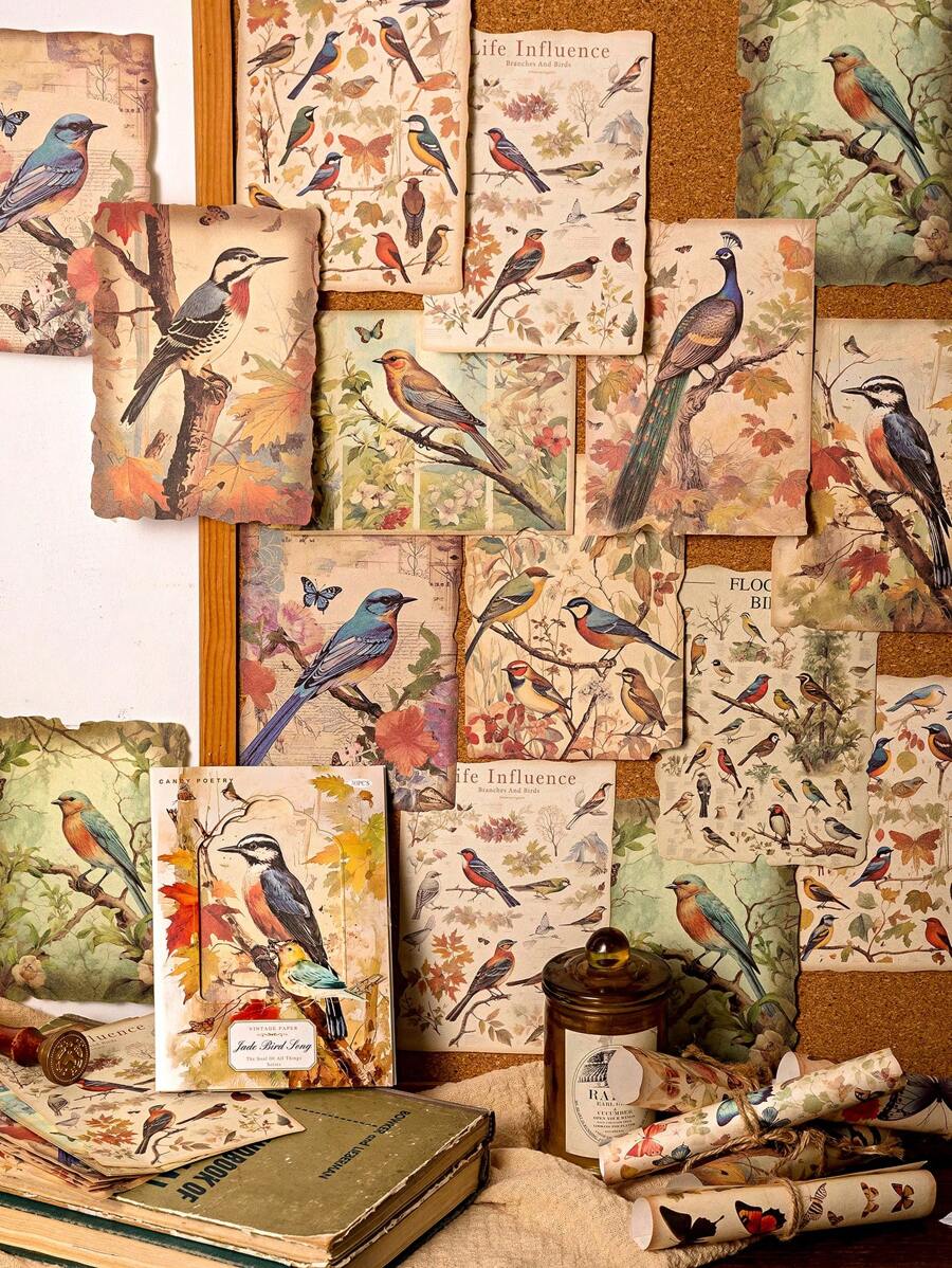30 Sheets/Pack Bird Themed Scrapbook Paper For Diy Crafting ...
