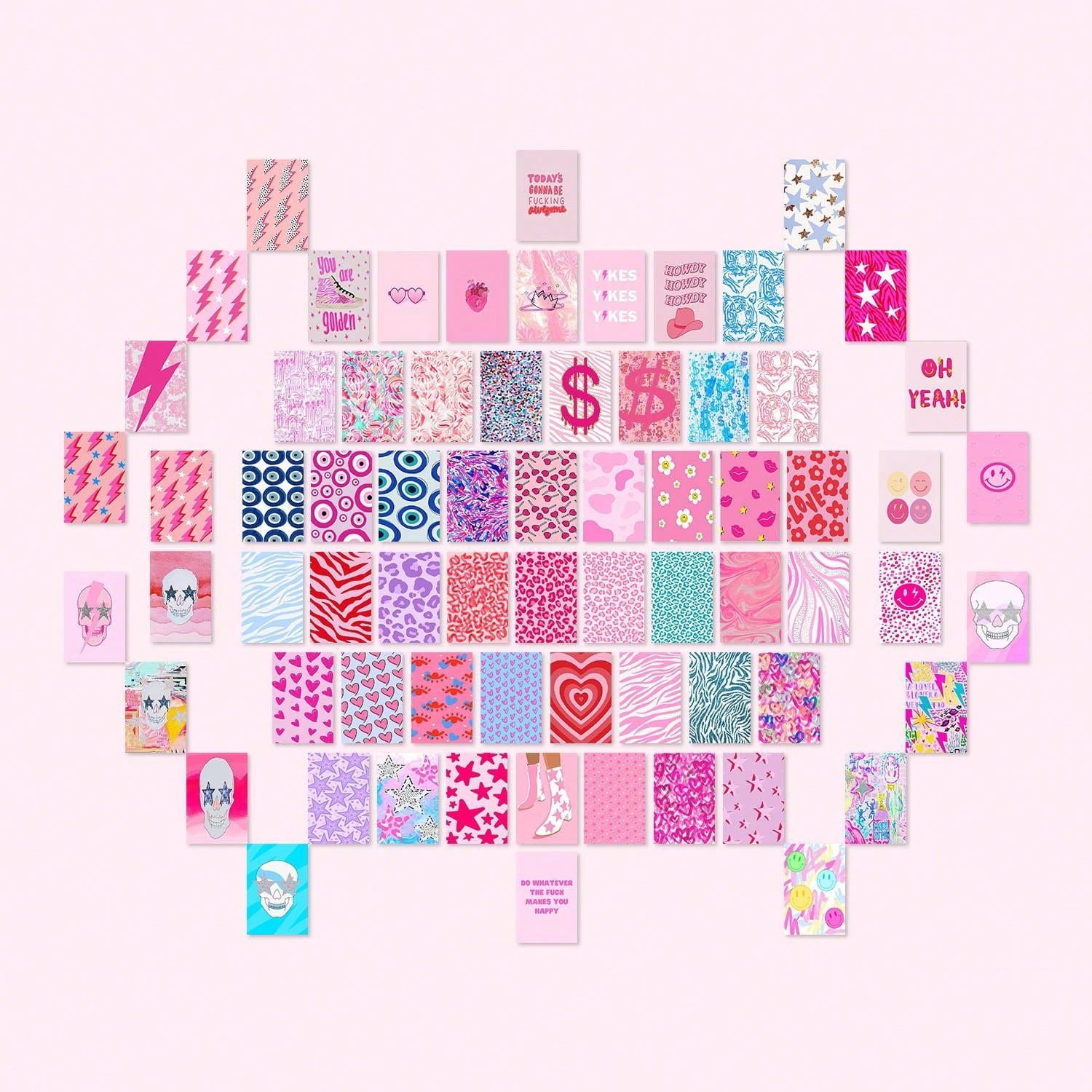 50PCS Preppy Aesthetic Wall Collage Kit, Preppy Cute Room Decor ...