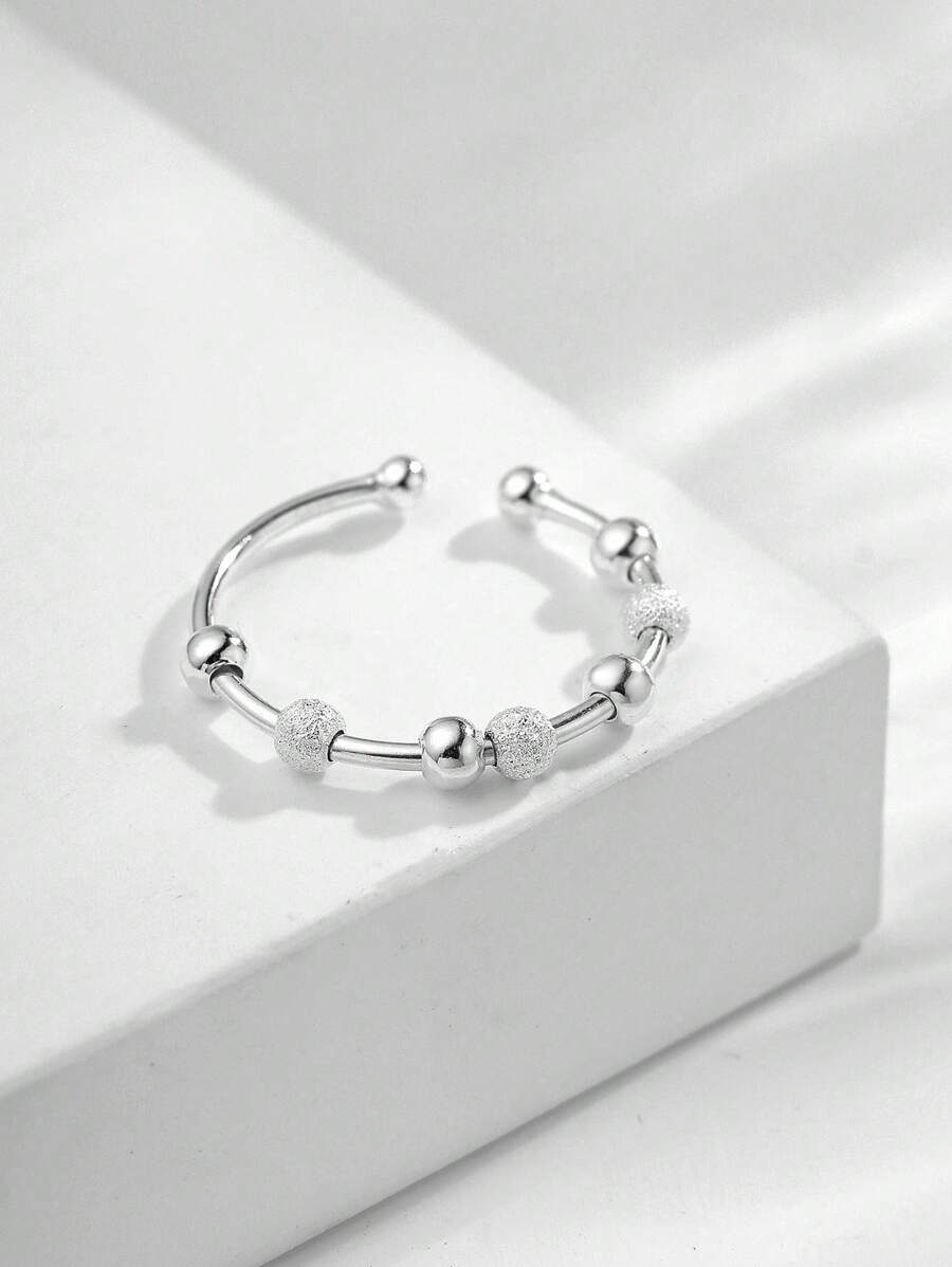 1 Pieza Anillo Ajustable De Plata Pura S925 Hecho A Mano Con Personalidad De Moda, Joyería De ...