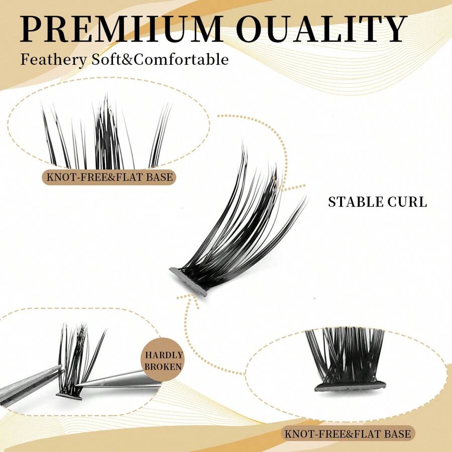 DIY Lash Extension Kit 150 Clusters Individual Lashes Kit 0.07C-10-16mm Lash Clusters, Lash Bond ...