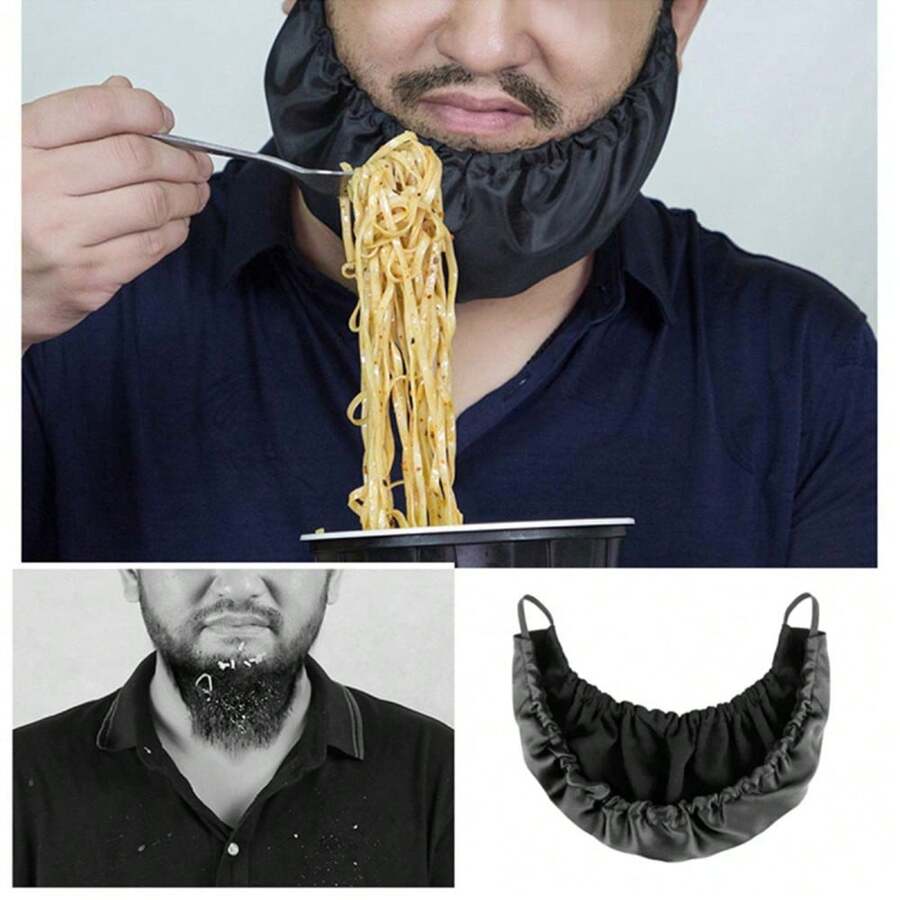 Satin Beard Bandana Facial Beard Bib Apron Guard Beard Cap-Double Layer ...