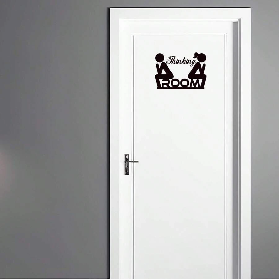 1pc Creative Removable Bathroom Door Sign Sticker For Men And Women ...