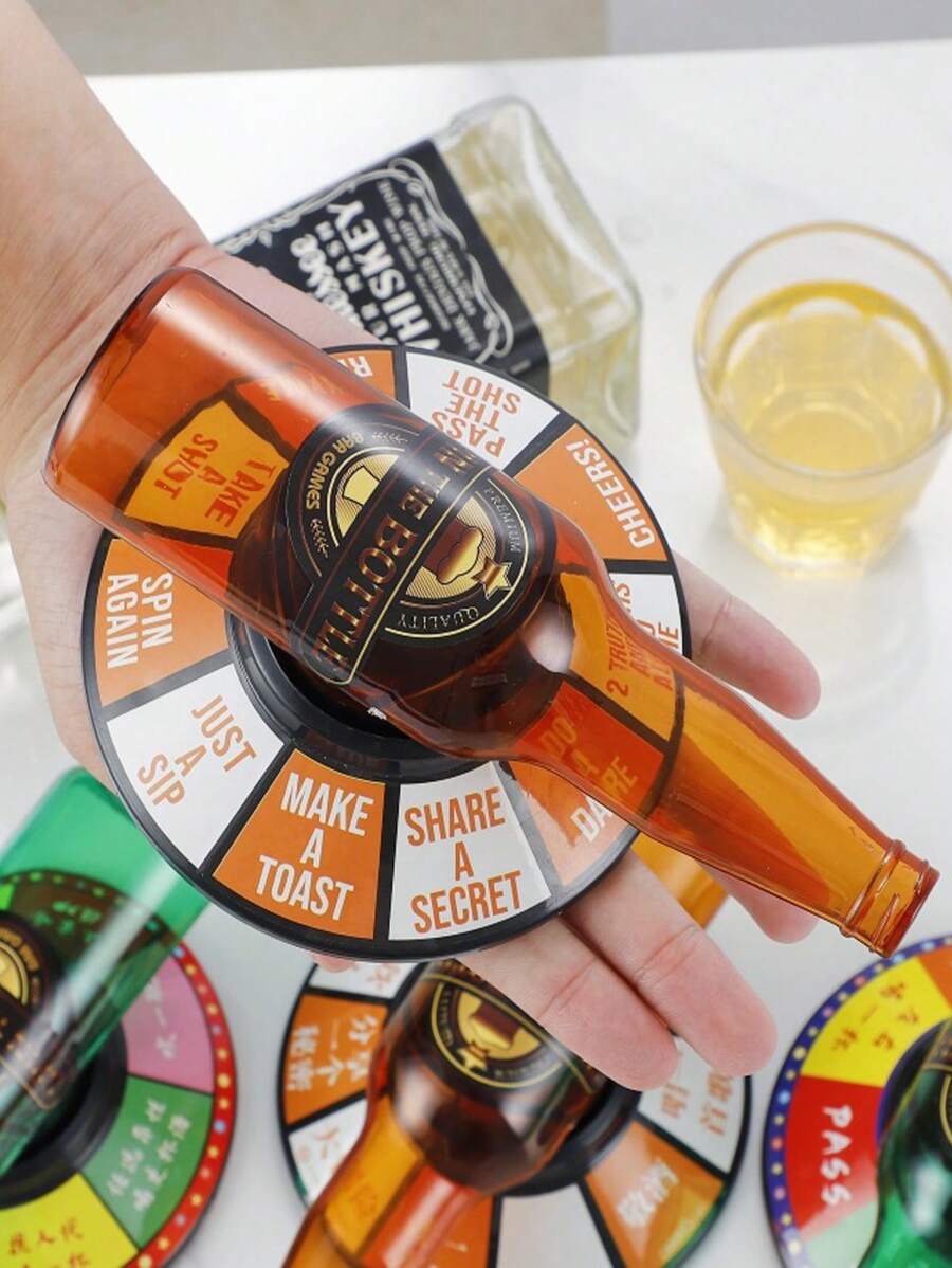 1pc Drinking Game, Beer Bottle Spinning Turntable Adult Drinking Games ...