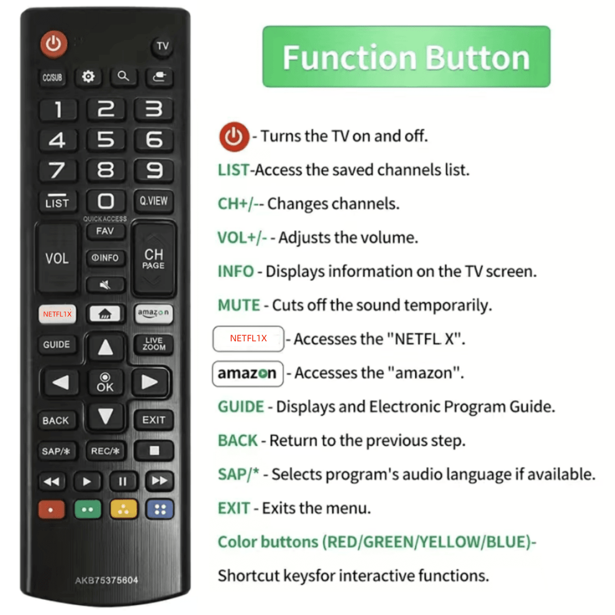 Universal Remote Control For All LG Smart TV LCD LED OLED UHD HDTV ...
