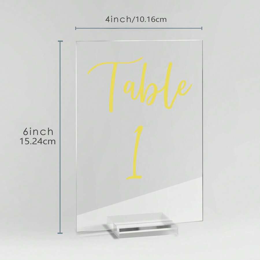 Acrylic Wedding Table Numbers 1-20 With Holder, 4x6 Inches Clear ...
