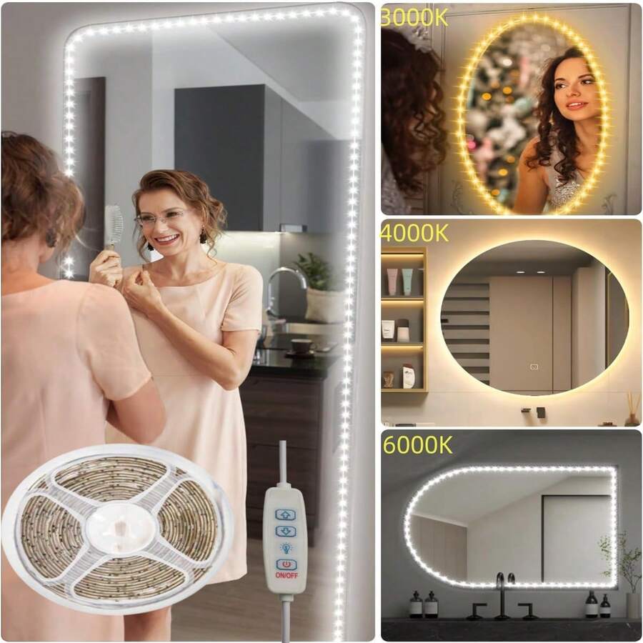 1pc LED Strip Light, 1/M60 LED MeterVanity Lights For Mirror, 3 Color ...