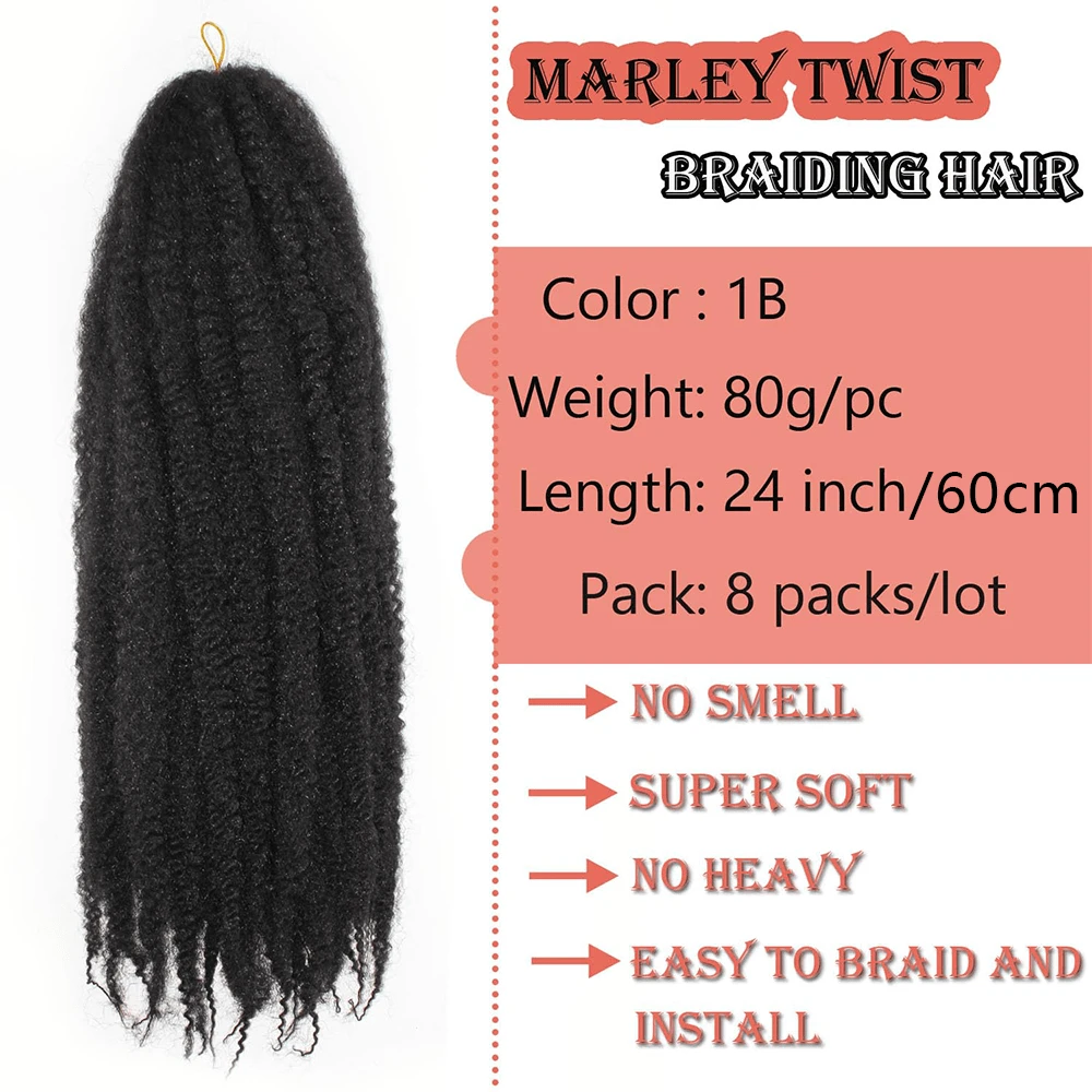 Marley Twist Braiding Hair 24 Inch Marley Twist Hair Long Twist Hair 8 ...