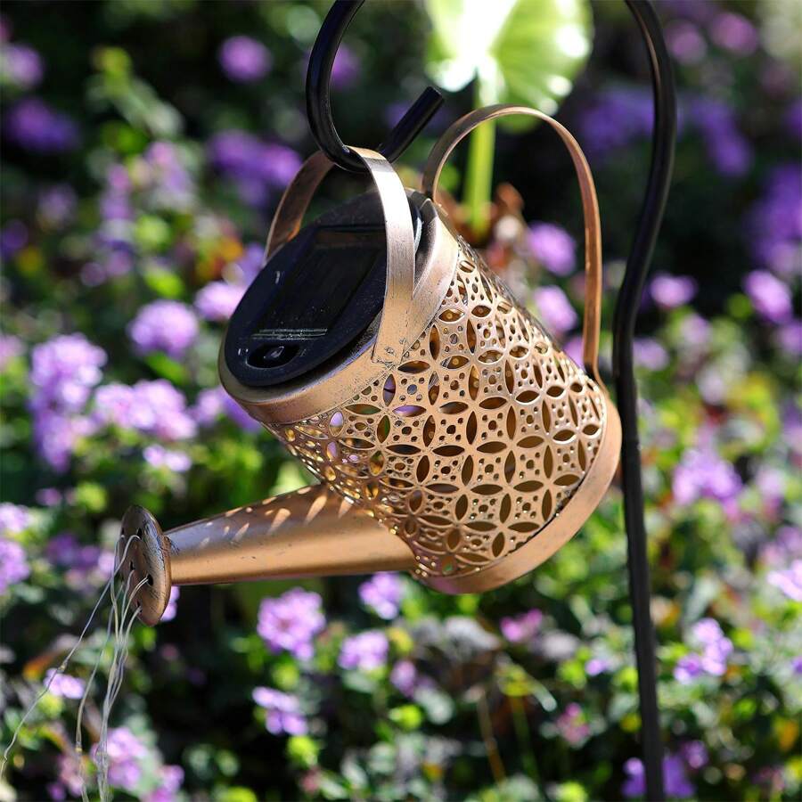 Classic Style Solar Powered Kettle Plug-In Light, Metal Kettle-Shaped ...