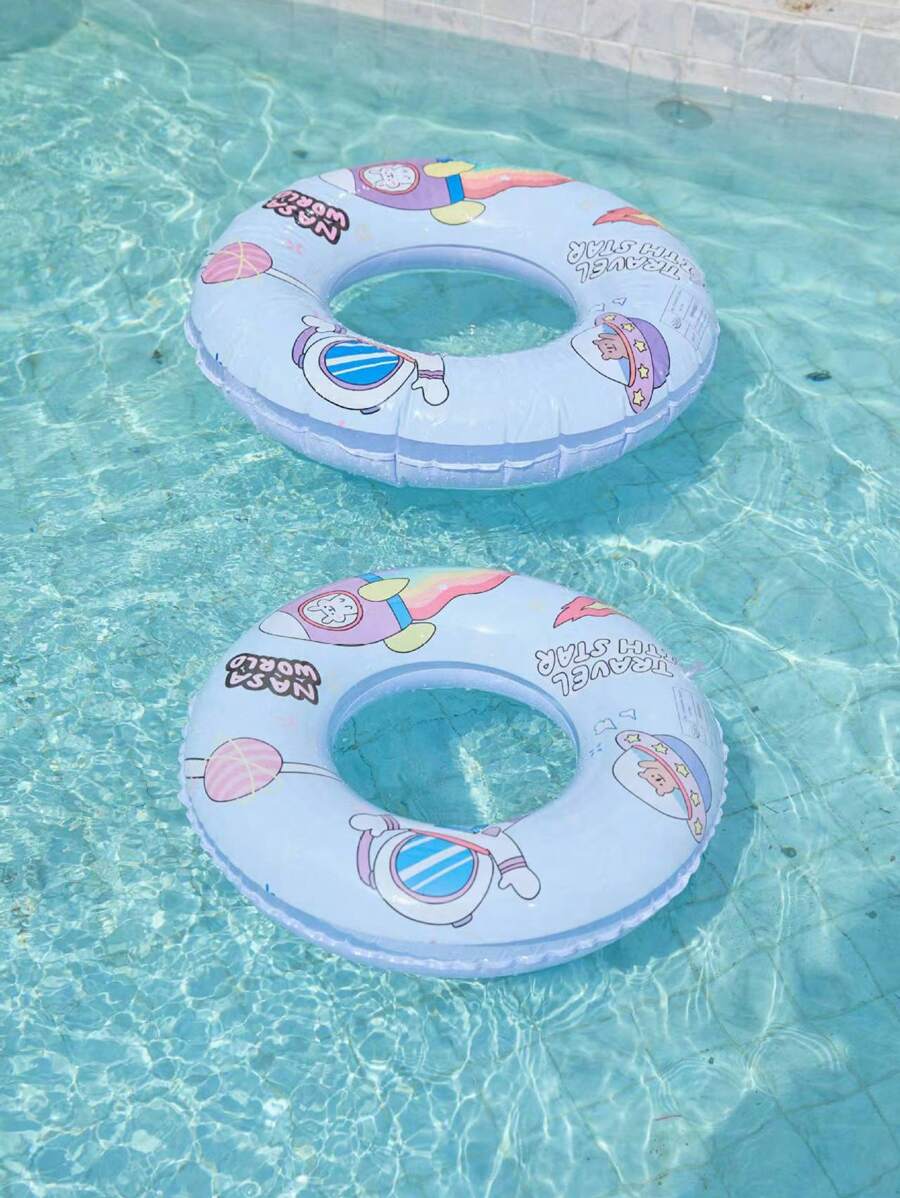 1pc New Inflatable Swimming Ring With Cute Cartoon Astronaut Print, Pvc ...
