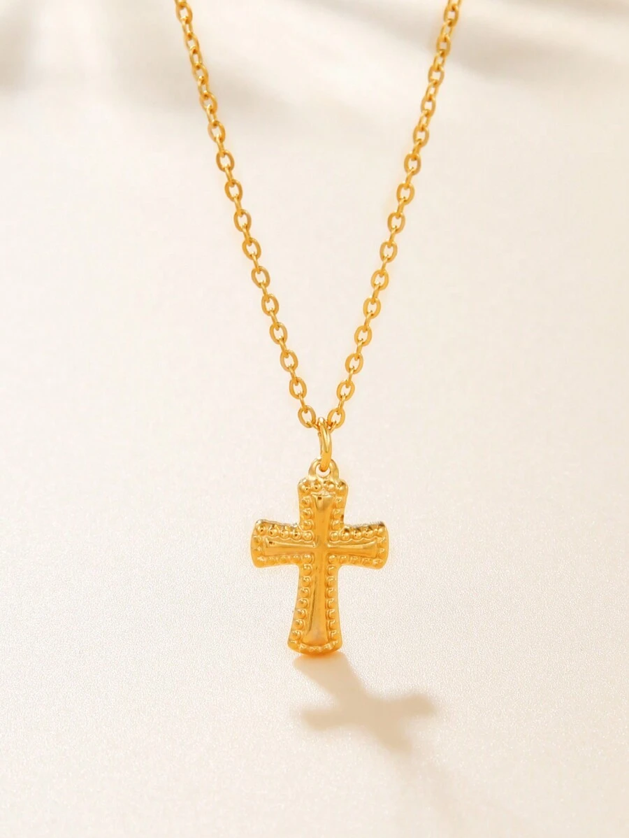 One Piece Lady's Stainless Steel Cross-Shaped Pendant Necklace In A ...