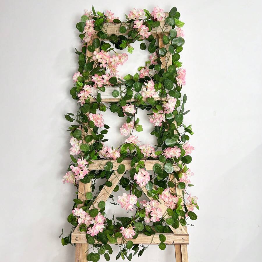 Artificial Vine Combo, Including 12 Rose Leaves And 3 Sakura Vines ...