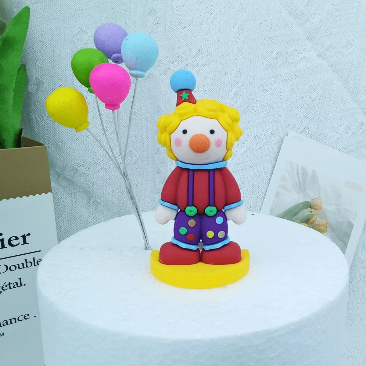 Set Of 6 Polymer Clay Circus Clown Cake Toppers Contains Polymer Clay ...