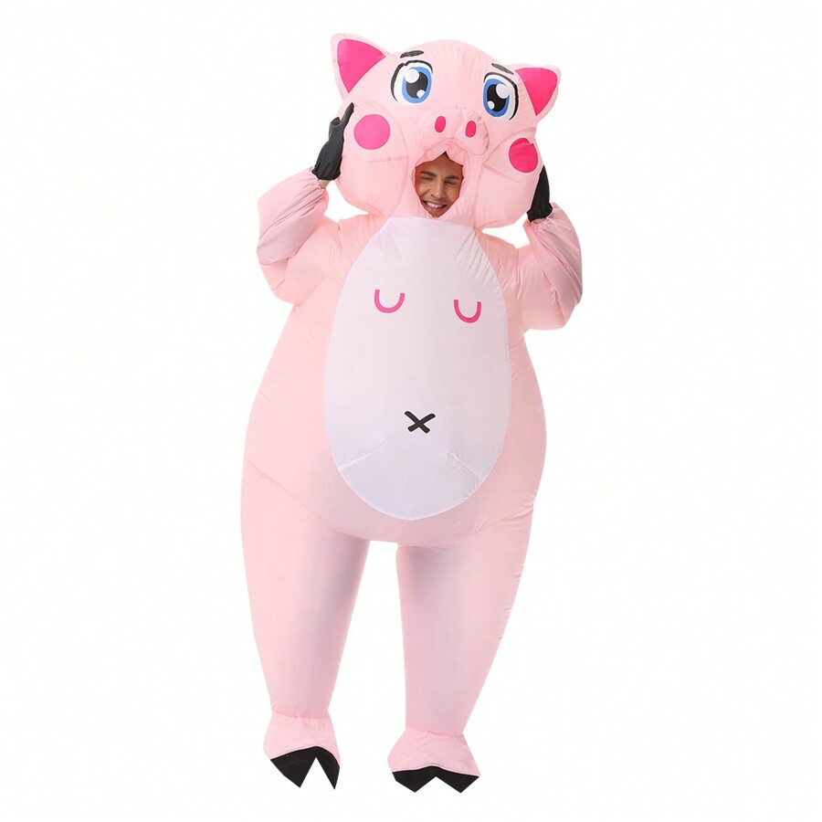 Inflatable Pig Costume Halloween Costume Fancy Dress Pink Pig Costume ...