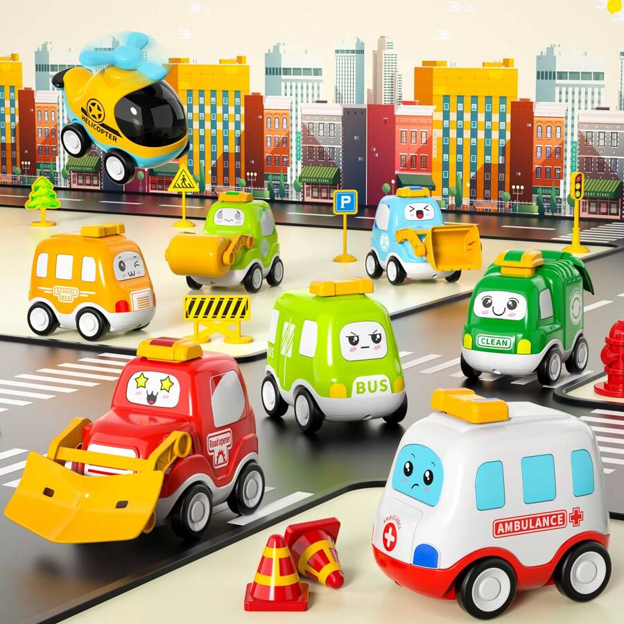 Toy Cars For Toddlers 4-6, 8 Pieces Push Cars For Toddlers 4-6Boys ...