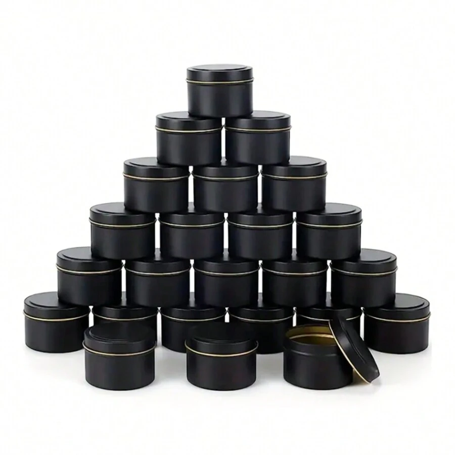 24 Pcs 4/8oz Metal Candle Jar. Candle Tins With Lid, Used For Candle ...