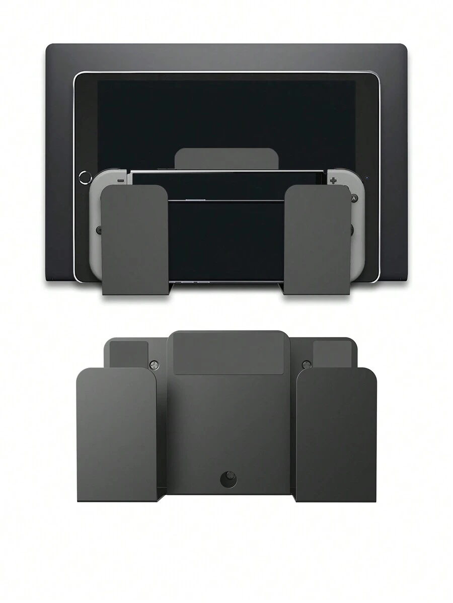 1 Set Black Universal Metal Laptop Wall Mount Bracket With Double Tray ...