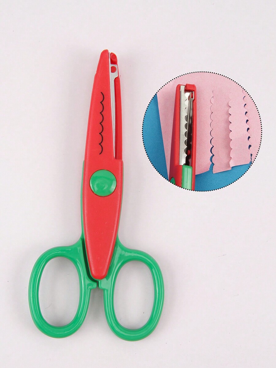 Small Handicraft Scissors, Floral Pattern Photo Album Cutting Wave ...