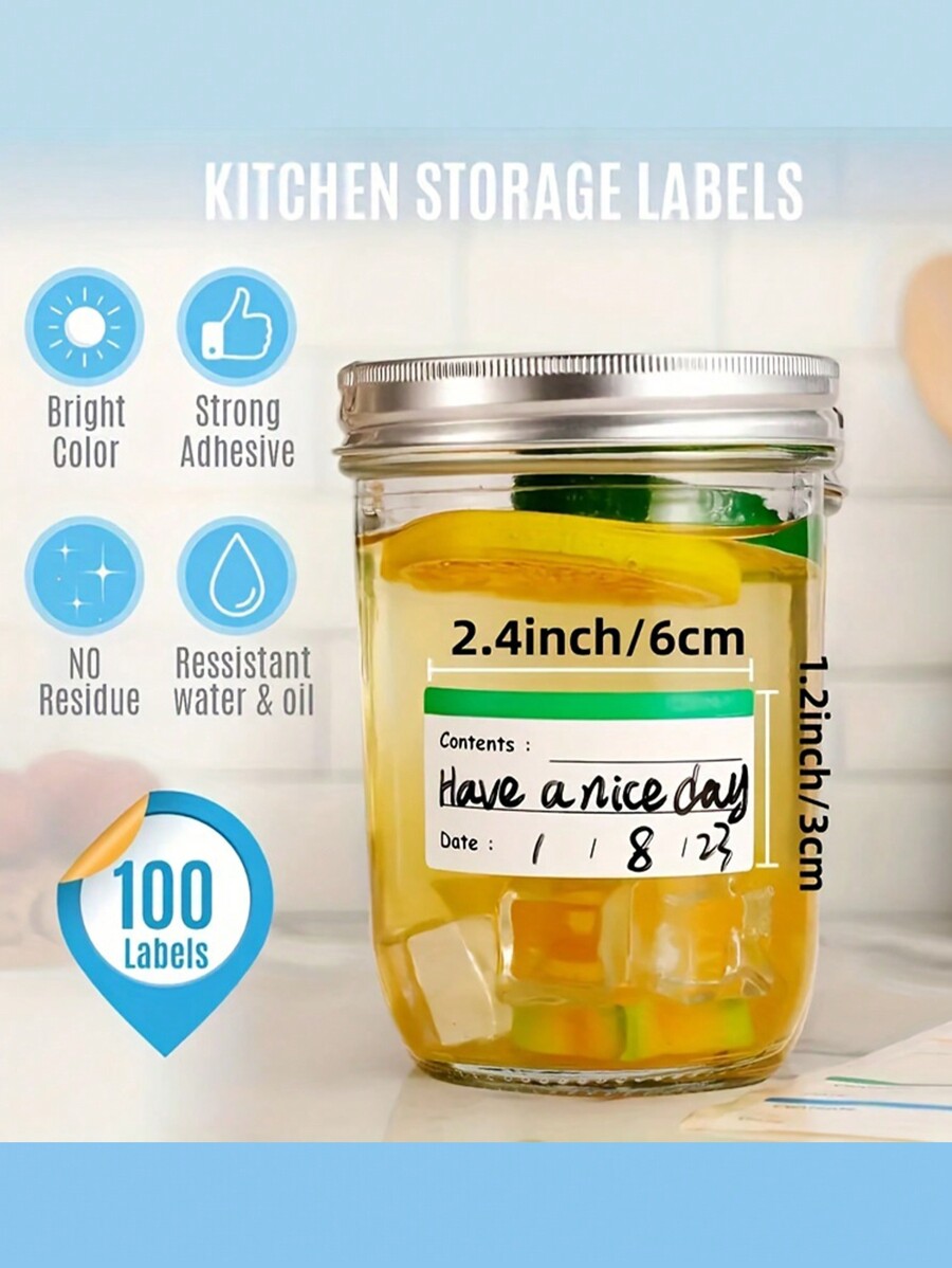 100pcs, Coloured Freezer Labels Food Storage Labels Stickers, Fridge ...