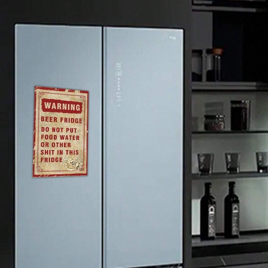 1pc Beer-Specific Fridge Reminder Warning Sign, Vintage Magnetic Fridge ...