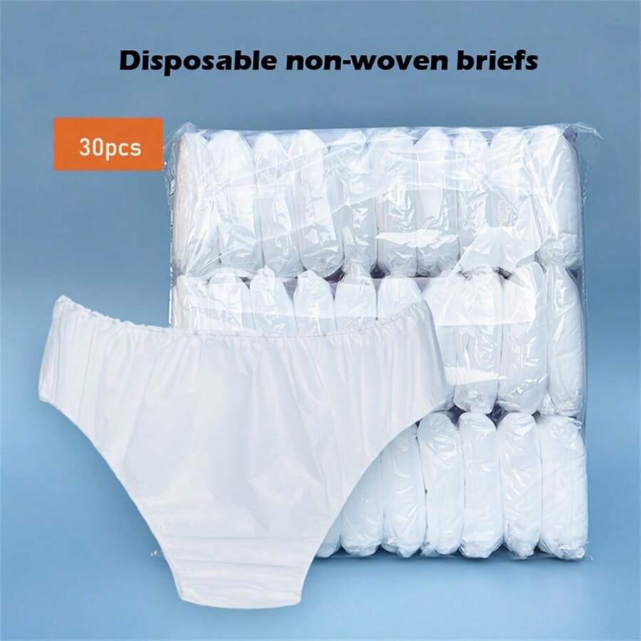 Ladies 30-Pack Disposable Briefs - Hygienic, No-Wash, Individually ...