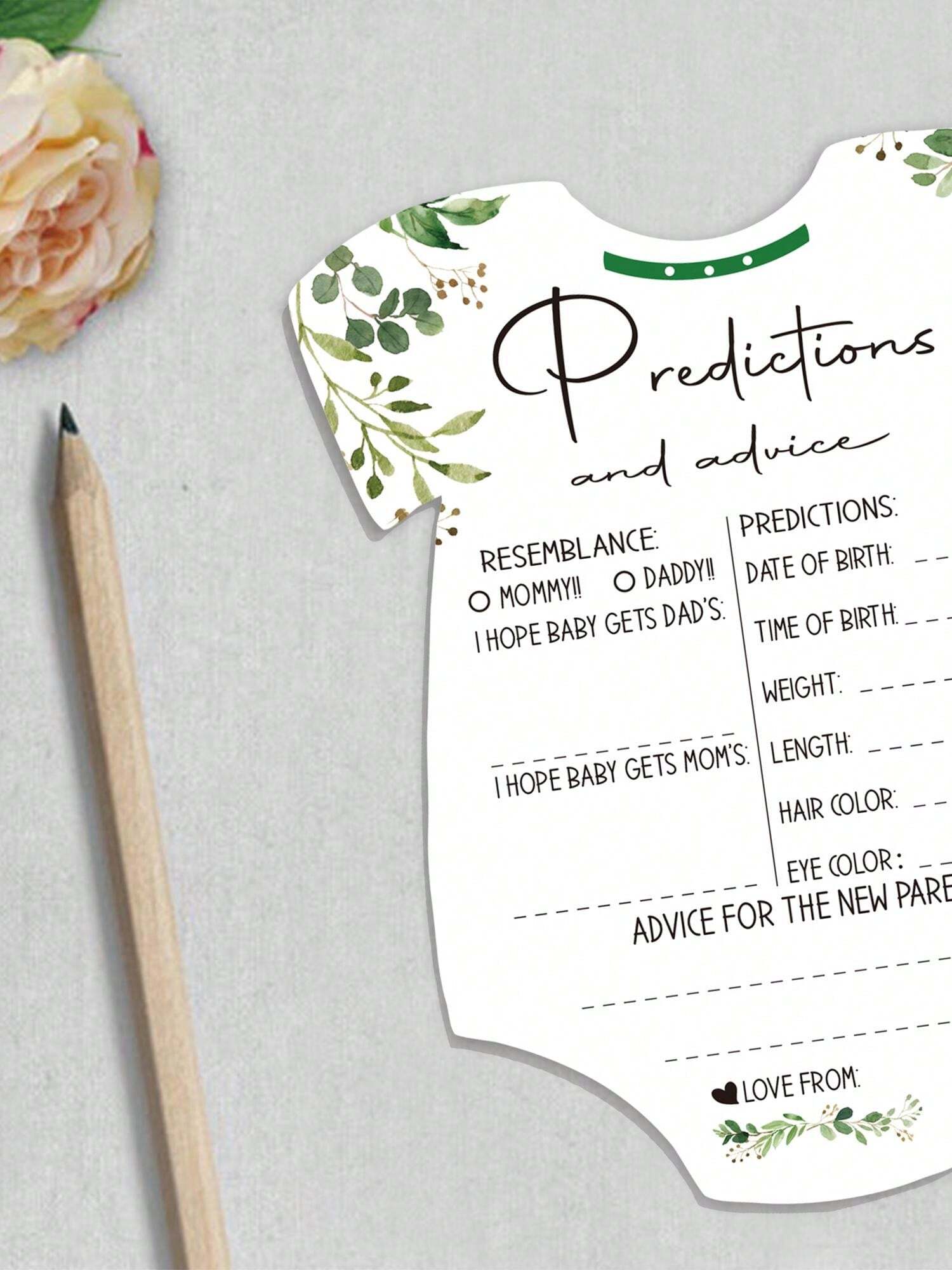 10pcs Suggested Prediction Cards For Children's Baptism Game, Gender ...