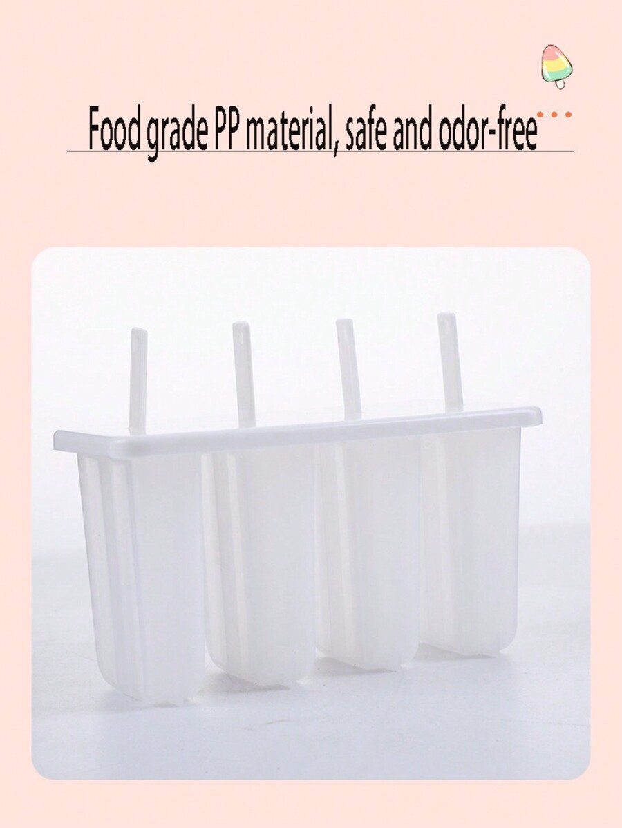 4pcs Ice Pop Molds With 4-Cavity Ice Cube Tray, Diy Homemade Green Bean ...