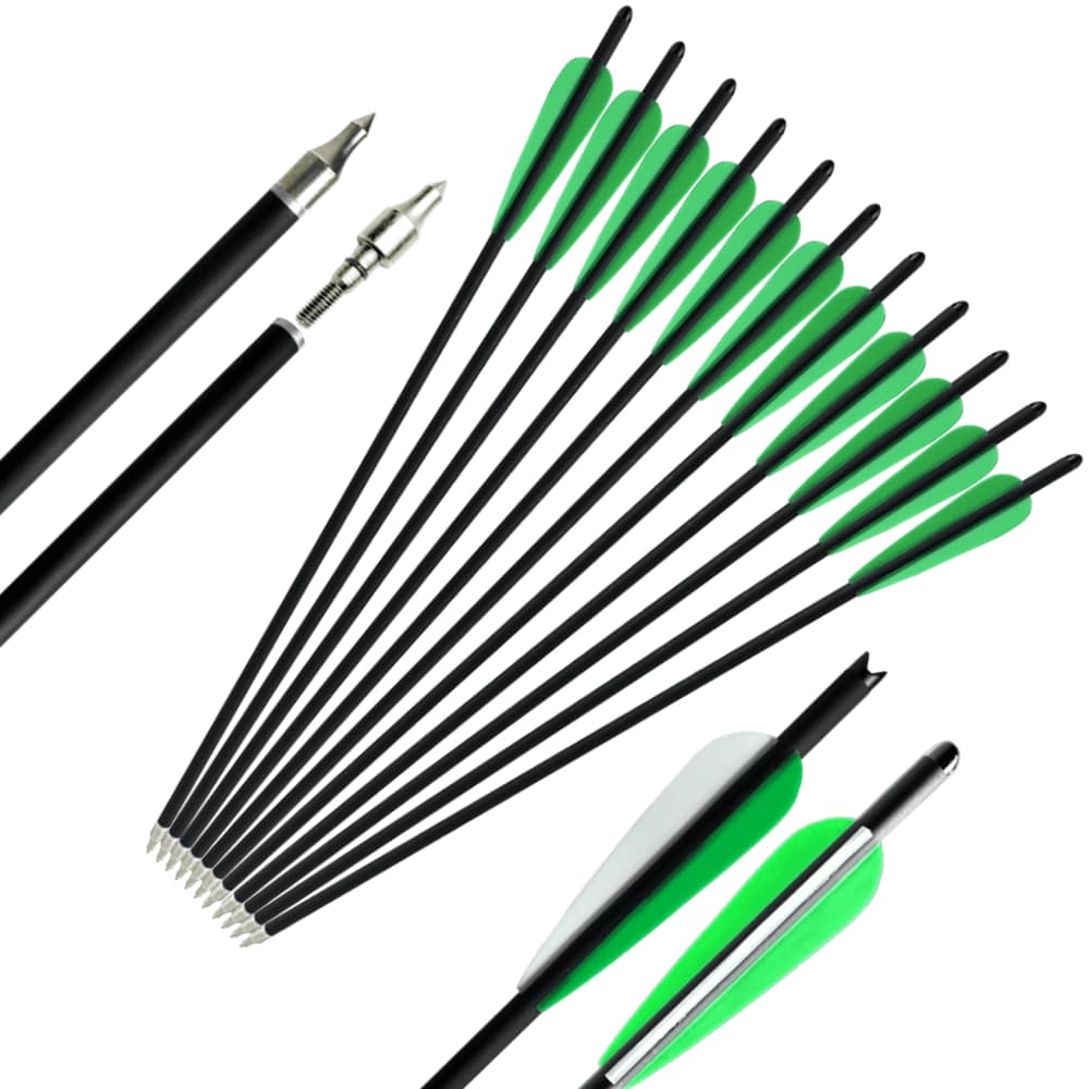 12 Flechas De Besta De Carbono Com Blend De 8,8mm De Diâmetro E Pontas ...