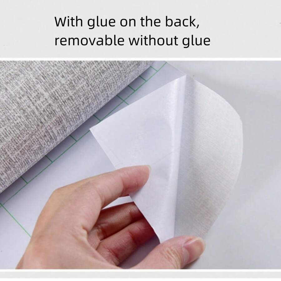 1 Rol Verdikt Licht Grijs Linnen Getextureerd Zelfklevend Behang ...