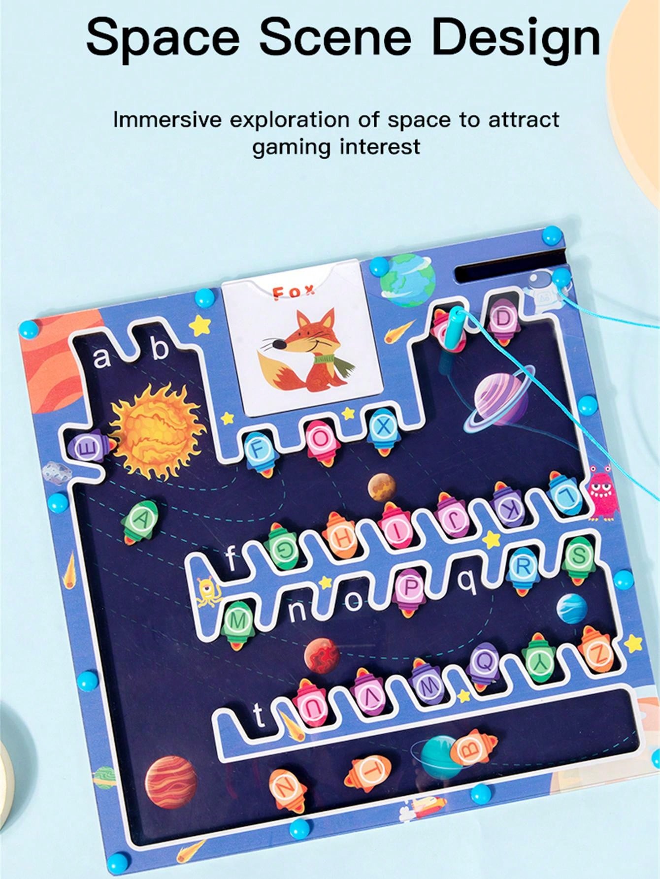 Maria Montessori, Play The Word Game Magnetic Alphabet Maze Board ...