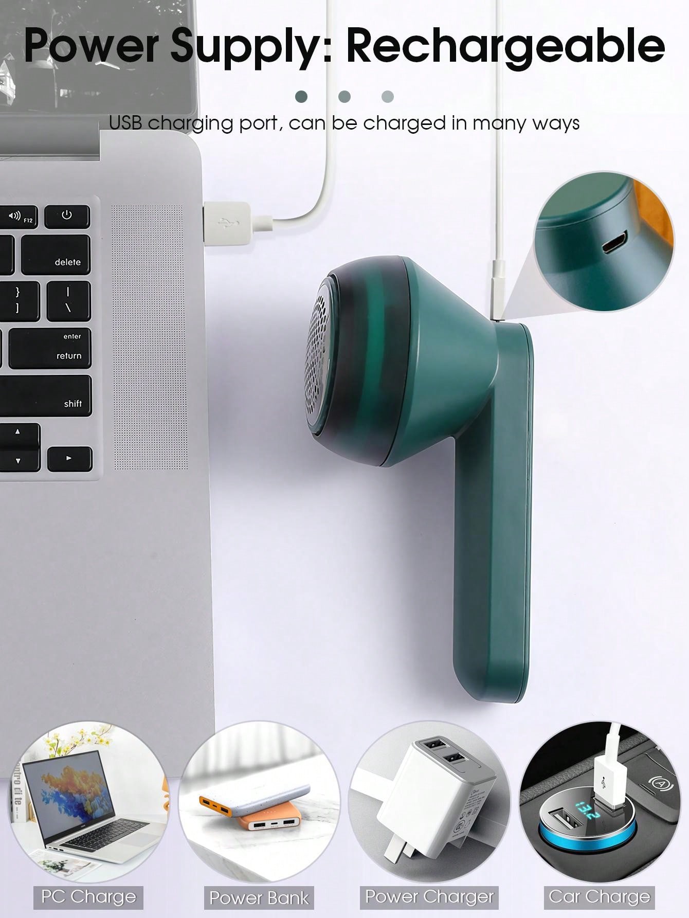 Lint Shavers, Fabric Shaver USB Rechargeable Lint Remover Electric Lint ...