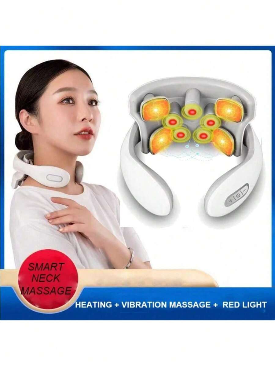 4 Heads Electric Shoulder & Neck Massager With 6 Modes & 15 Intensity ...