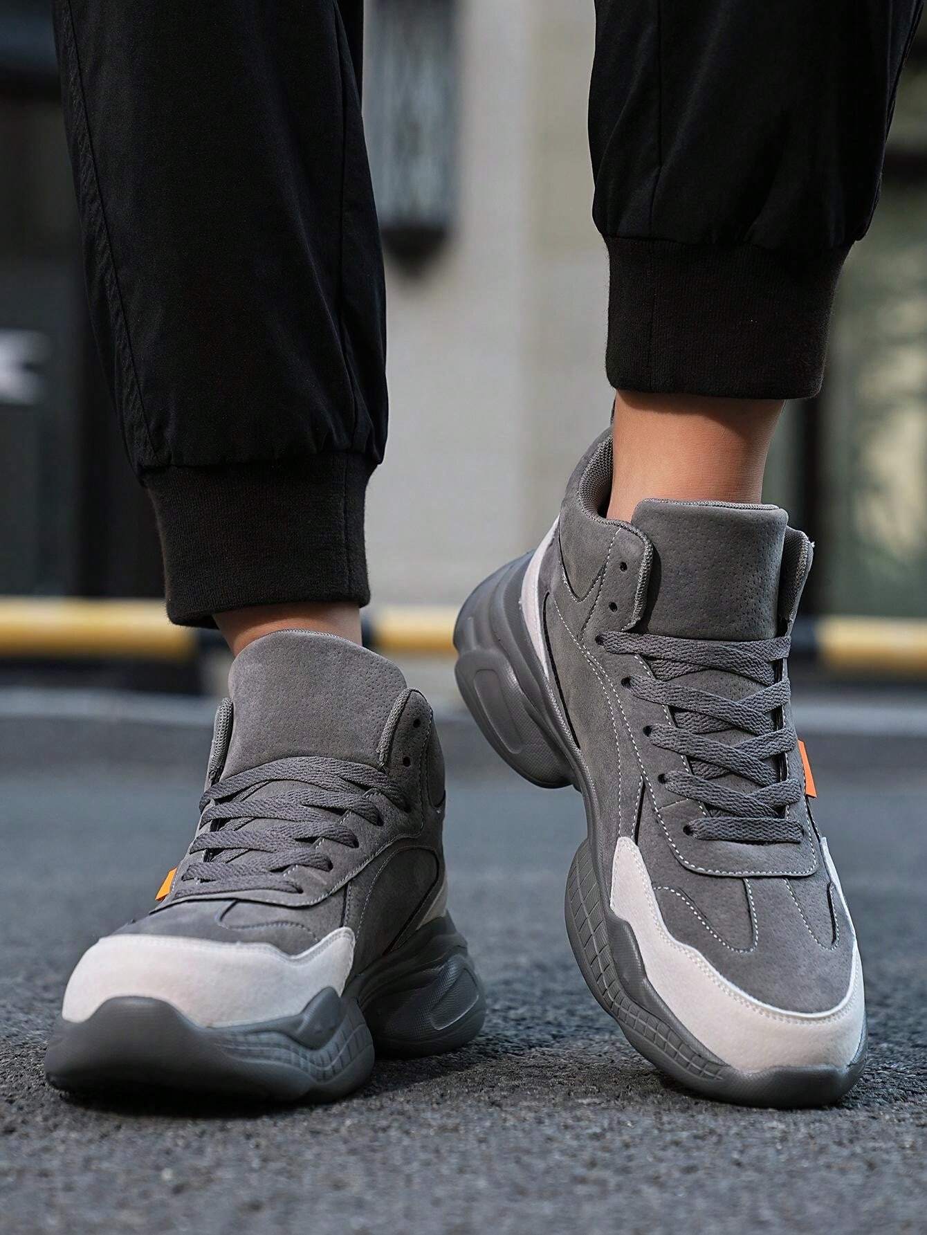 Men's Fashionable High-Top Athletic Shoes With Letter Slogan, Neat ...