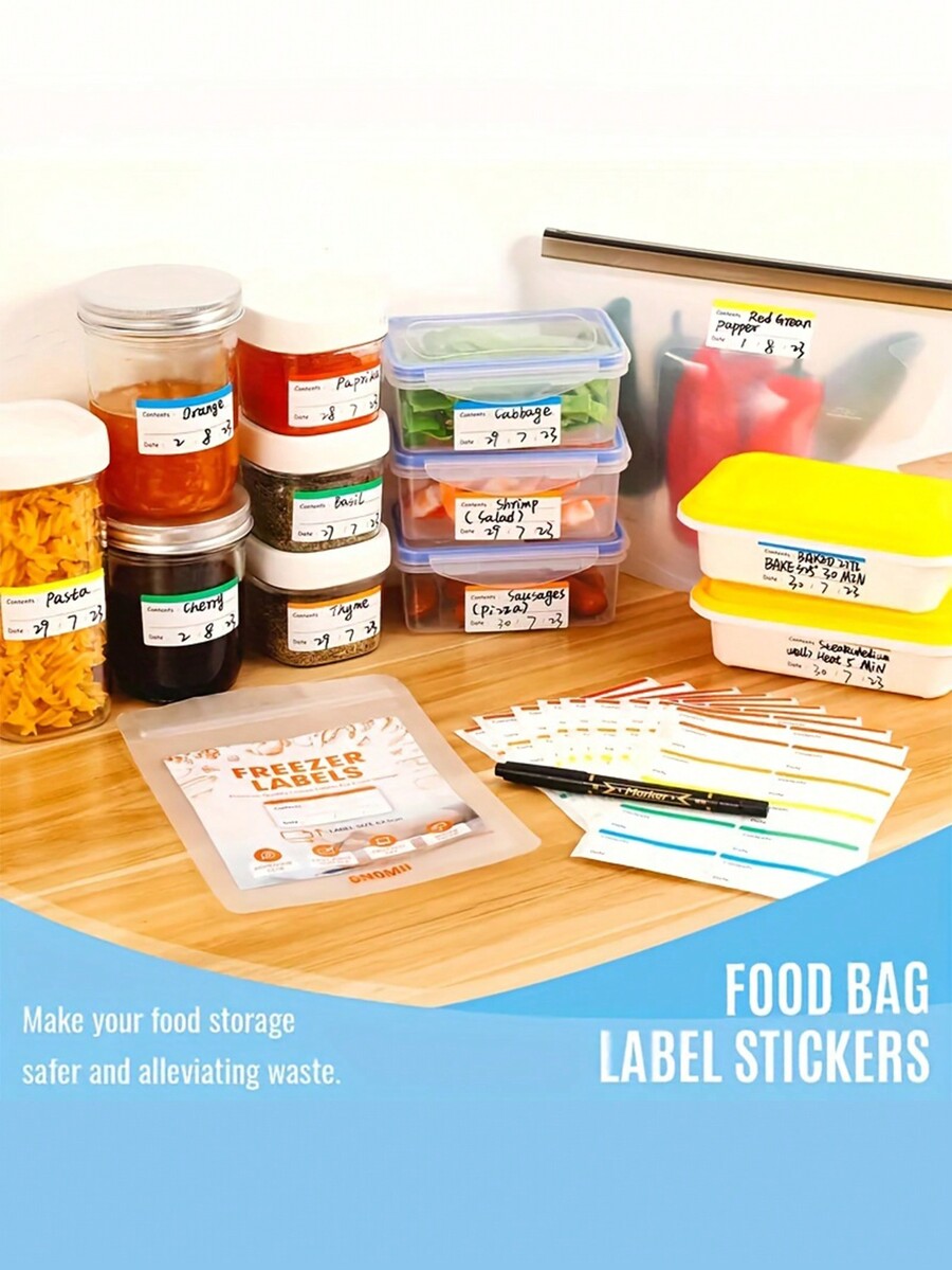 100pcs, Coloured Freezer Labels Food Storage Labels Stickers, Fridge ...