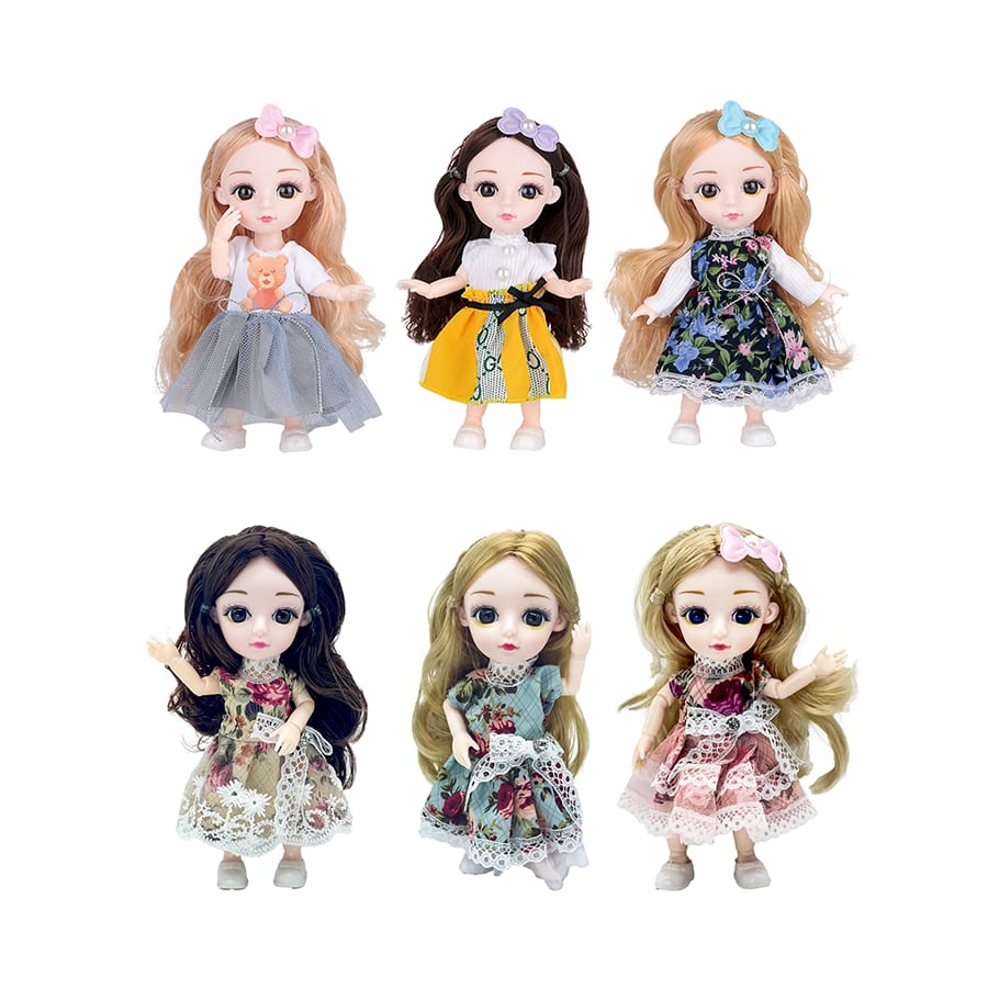 A Set Of 6 Small Dolls, Perfect For Playing House, Articulated Limbs ...