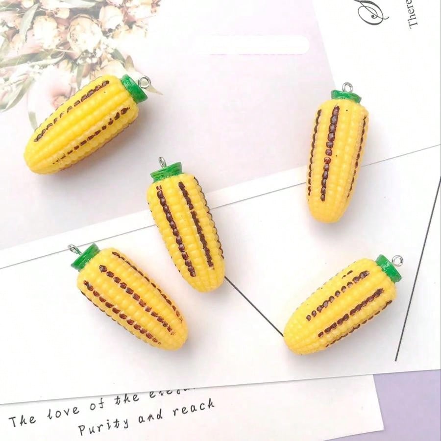 4pcs/Pack Diy Resin 3d Corn Shape Pendant, Earring, Keychain, Jewelry ...