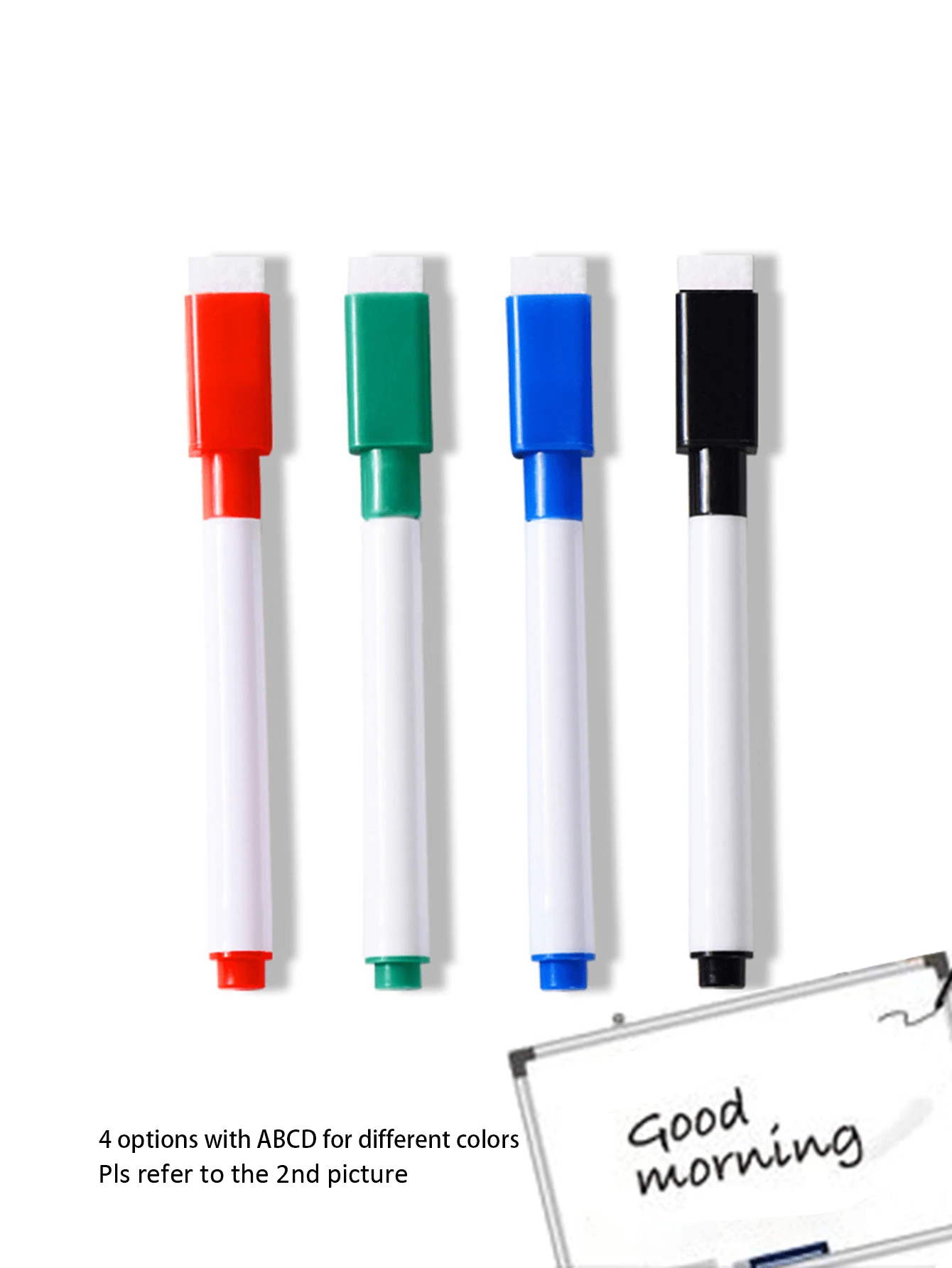 4pcs Whiteboard Erasable Multi-Functional Water-Based Markers, Dry ...