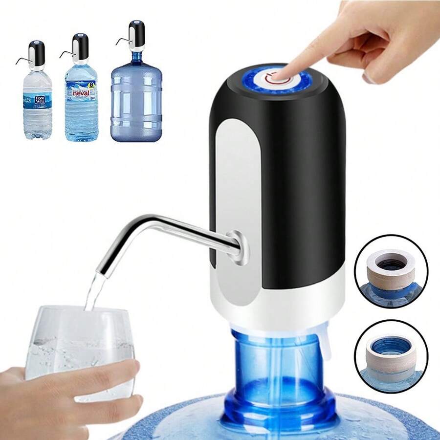Dispensador De Agua Para Garrafas Y Botellas Recargable Por Usb, Con Adaptadores De Dos Tamaños ...
