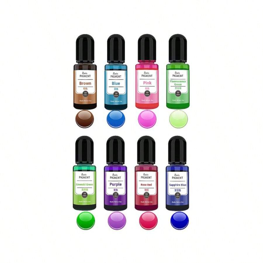 24 Colors 10ml Resin Pigment Set Art Liquid Colorant Ink Diffuser DIY ...