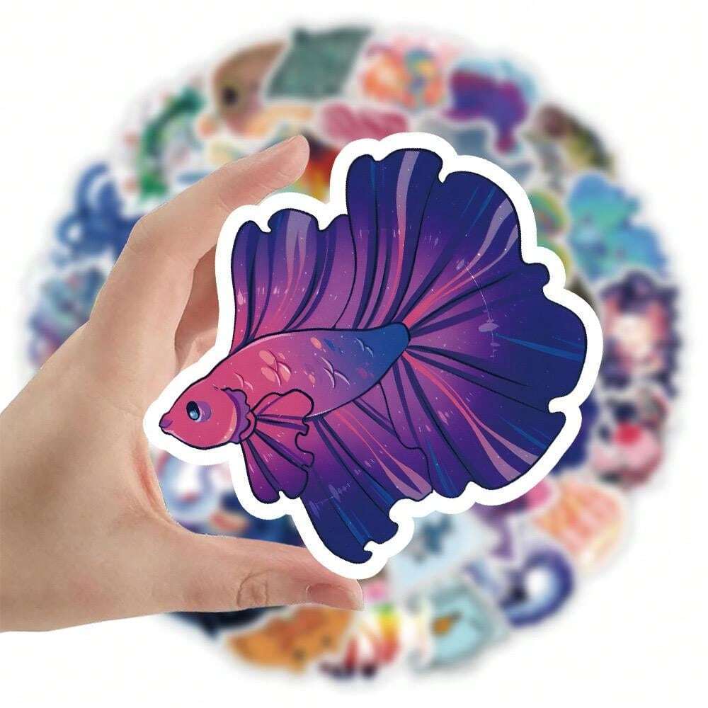 W-2029-1 Packs Marine Fishes Series Sticker Graffiti Cross-Border ...