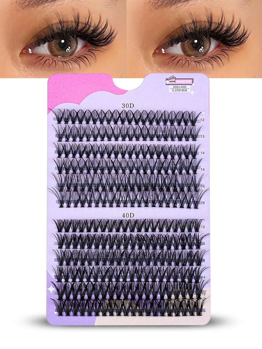 Cluster Lashes Mixed Tray Individual Lashes 3D Volume Eye Lashes Soft ...