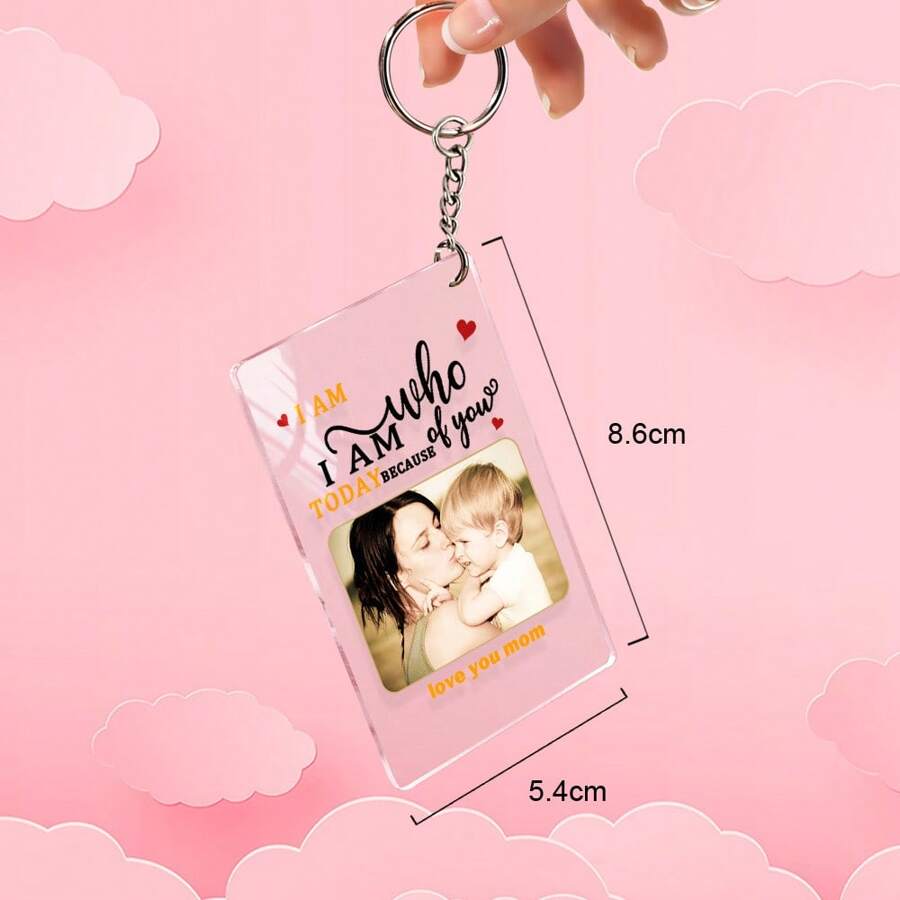 1pc Custom Photo Keychian For Mother's Day Gift, Custom Text Acrylic ...