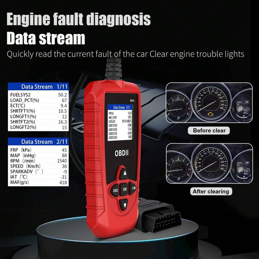 Trendy Version OBD2 Car Scanner Diagnostic Scan Tool V314, Color Screen ...